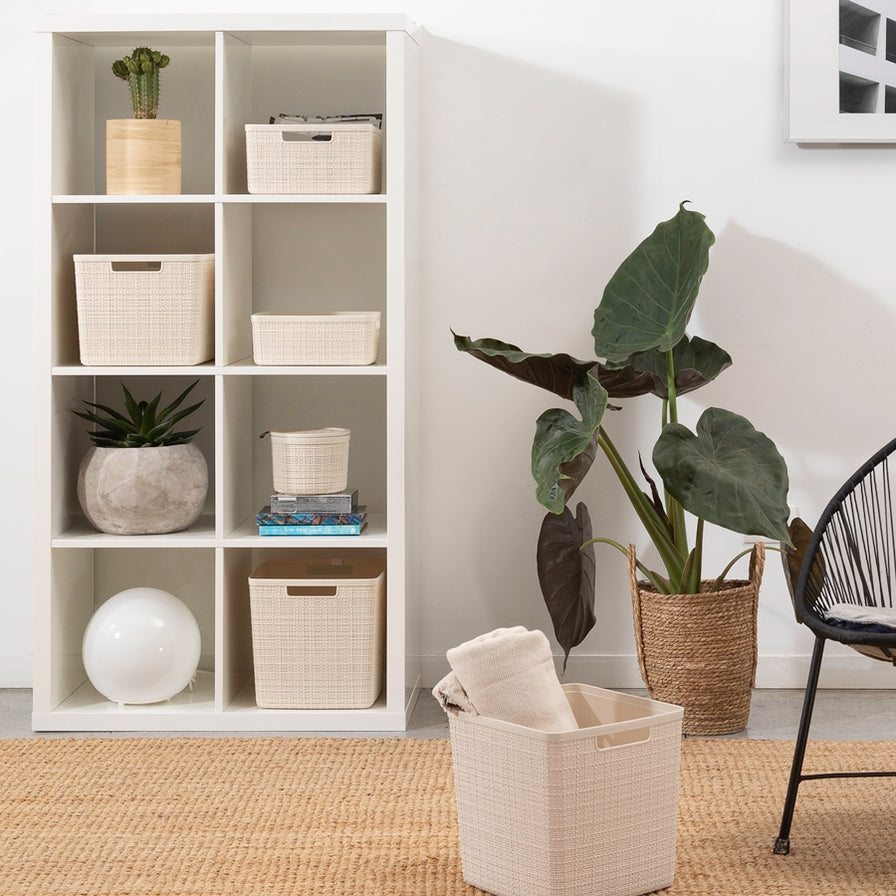 Curver Jute Round Basket Storage Box 2L Off white — The Home Shoppe