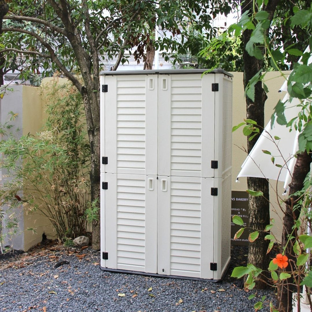 Mason Outdoor Tall Utility Storage Shed + Shelf Waterproof (FREE ...