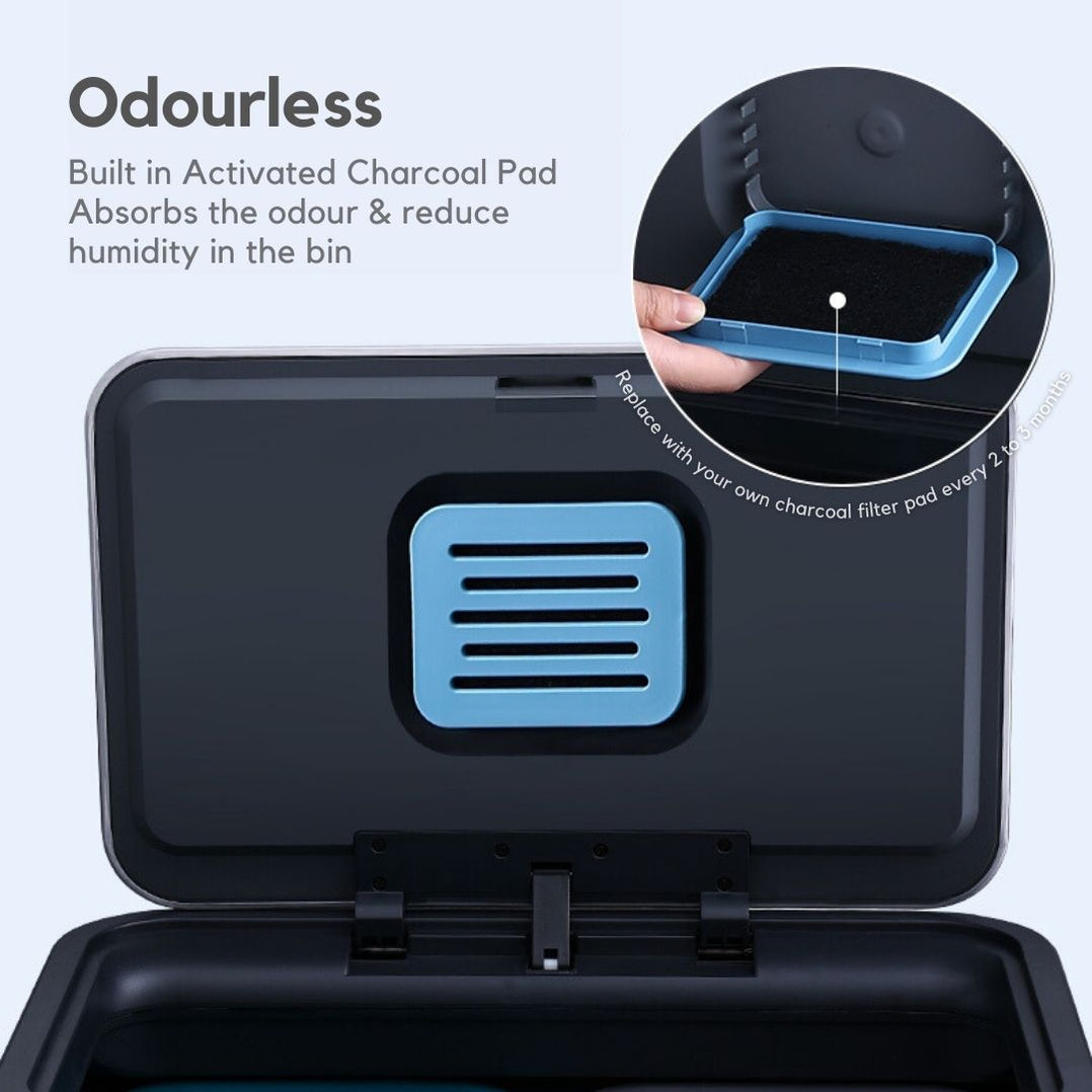 Yubin Stainless Steel Kitchen Press Waste Bin with legs (Multiple Sizes ...